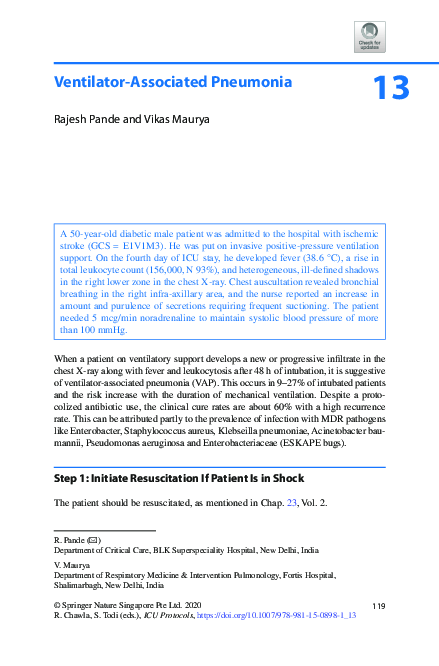 (PDF) Ventilator-Associated Pneumonia