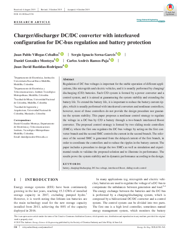 (PDF) Charger/discharger DC/DC converter with interleaved configuration ...
