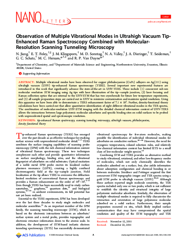 (PDF) Observation of Multiple Vibrational Modes in Ultrahigh Vacuum Tip ...