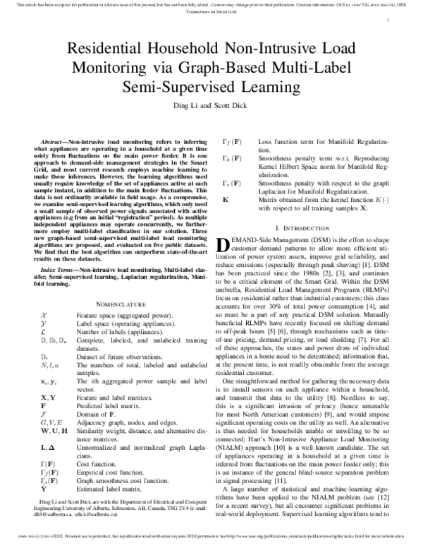 (PDF) Residential Household Non-Intrusive Load Monitoring via Graph-Based Multi-Label Semi ...