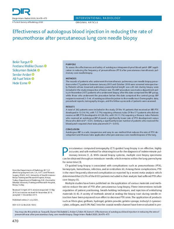 (PDF) Effectiveness of autologous blood injection in reducing the rate ...