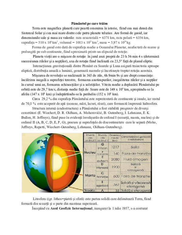 (DOC) Pamantul pe care traim