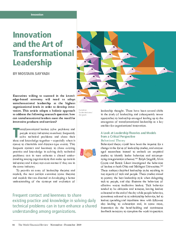 (PDF) Innovation and the Art of Transformational Leadership