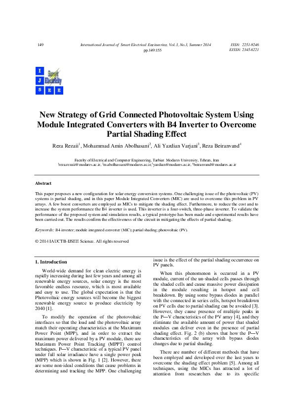(PDF) New strategy of grid connected photovoltaic system using module integrated converters with ...