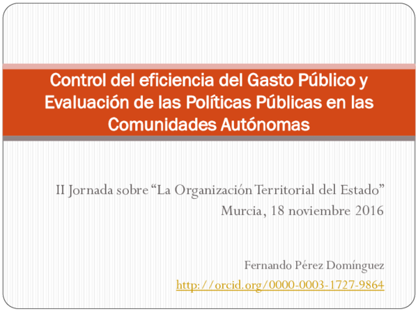 (PDF) Control de eficiencia del gasto público y evaluación de las Políticas Públicas en las ...