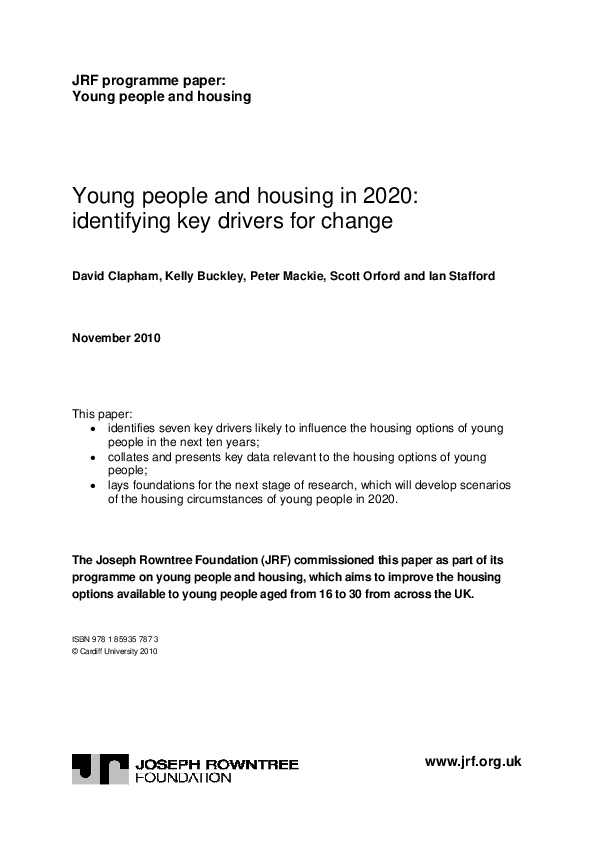 (PDF) Young people and housing in 2020: identifying key drivers for ...
