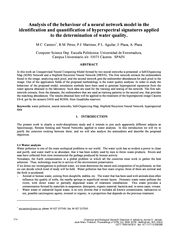 (PDF) Analysis of the behaviour of a neural network model in the identification and ...