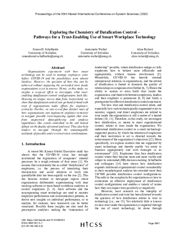 (PDF) Exploring the Chemistry of Datafication Control – Pathways for a Trust-Enabling Use of ...