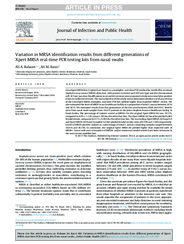 (PDF) Variation in MRSA identification results from different ...