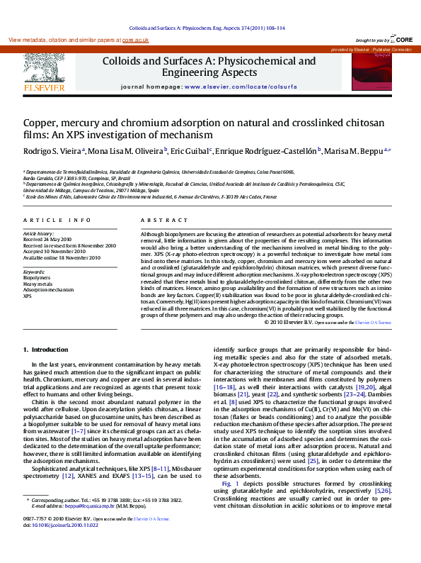 (PDF) Copper, mercury and chromium adsorption on natural and ...