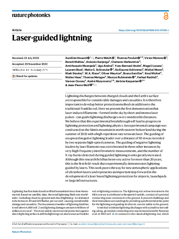 (PDF) Laser-guided lightning
