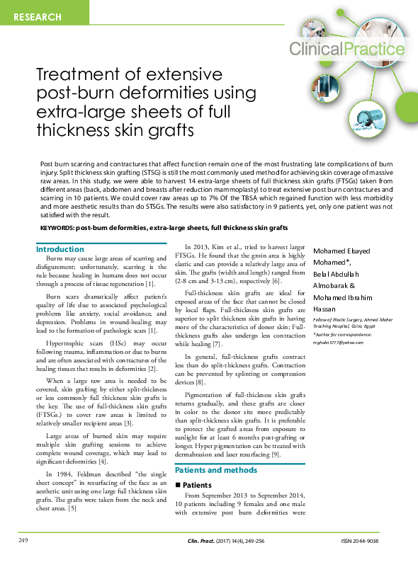 (PDF) Treatment of extensive post-burn deformities using extra-large ...