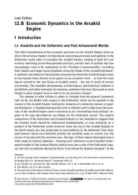 (PDF) L. Fabian. 2022. “Economic Dynamics in the Arsakid Empire.” In ...