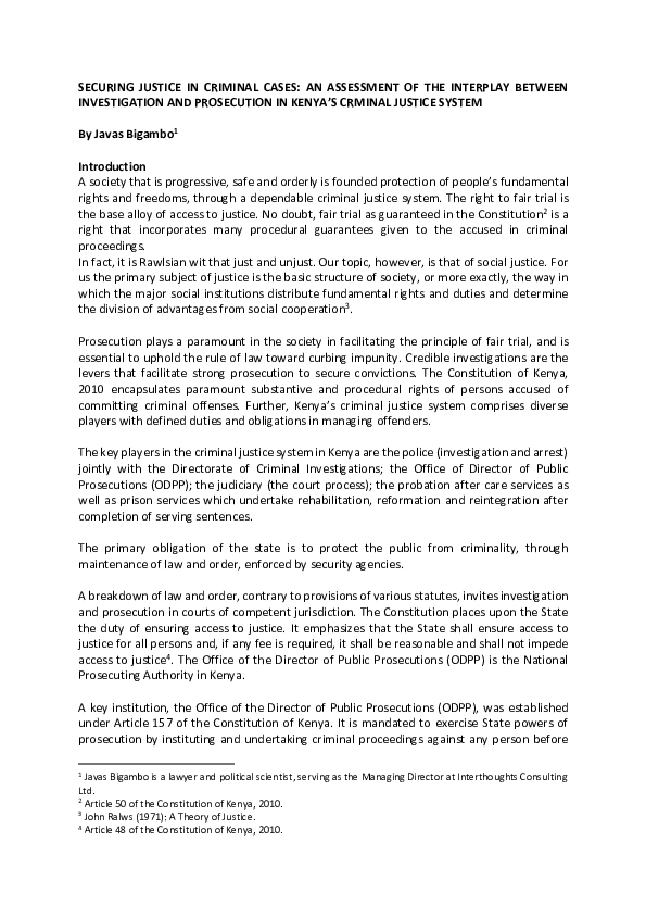 (PDF) SECURING JUSTICE IN CRIMINAL CASES: AN ASSESSMENT OF THE ...