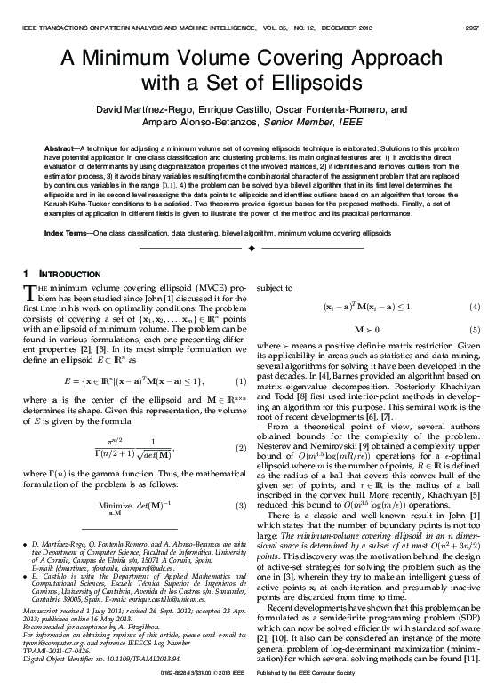 (PDF) A Minimum Volume Covering Approach with a Set of Ellipsoids
