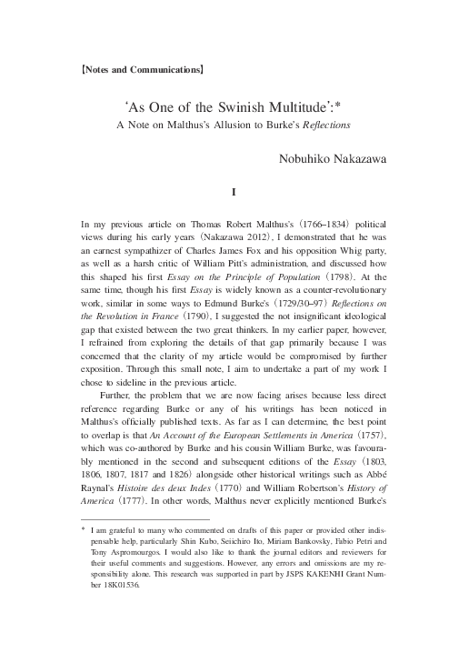 (PDF) ‘As One of the Swinish Multitude’