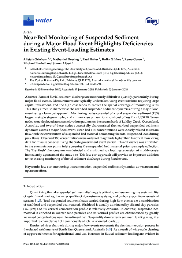(PDF) Near-Bed Monitoring of Suspended Sediment during a Major Flood ...