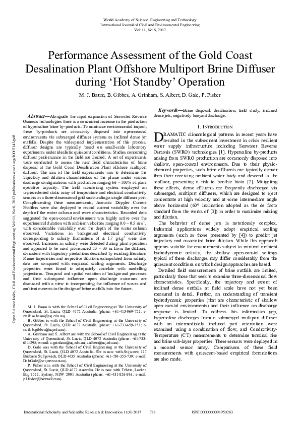(PDF) Performance Assessment Of The Gold Coast Desalination Plant ...