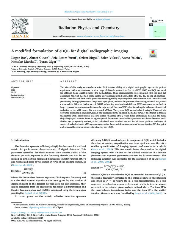(PDF) A modified formulation of eDQE for digital radiographic imaging