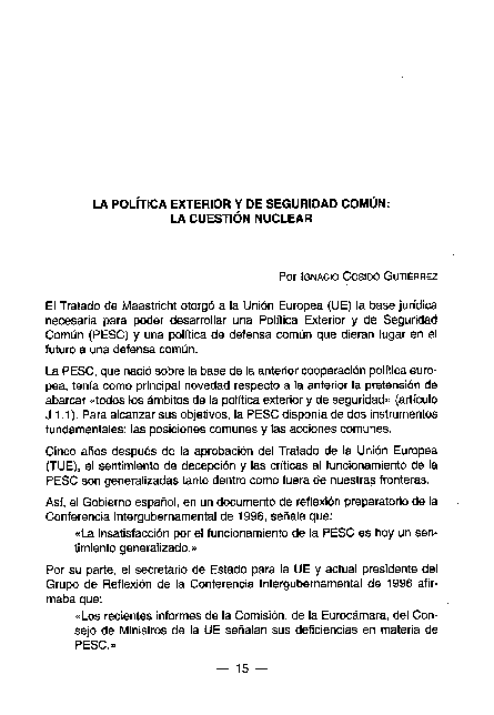 (PDF) La Política Exterior y de Seguridad Común (PESC): la cuestión nuclear