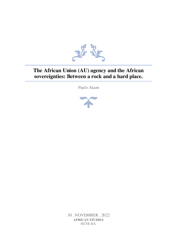 (PDF) The African Union (AU) agency and the African sovereignties ...