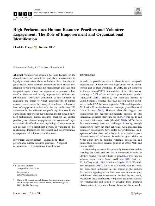 (PDF) High performance human resource practices and organizational performance
