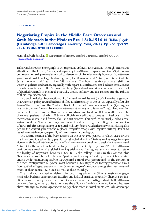 (PDF) Nora Elizabeth Barakat's Review of Negotiating Empire in the ...