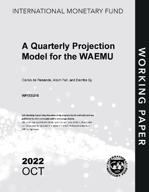 (PDF) A Quarterly Projection Model for the WAEMU