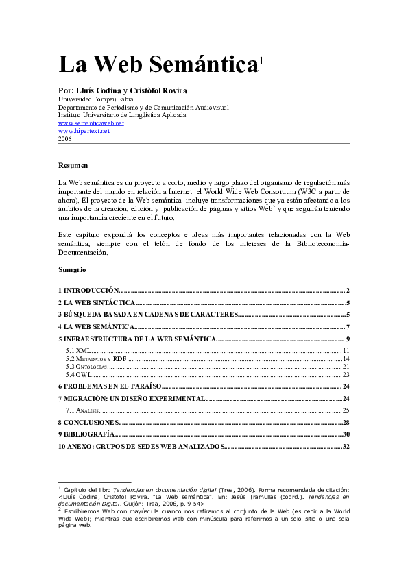 (PDF) La Web semántica