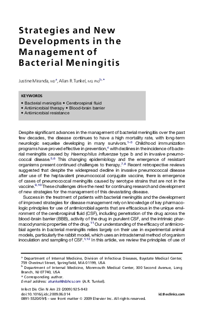 (PDF) Strategies and New Developments in the Management of Bacterial ...