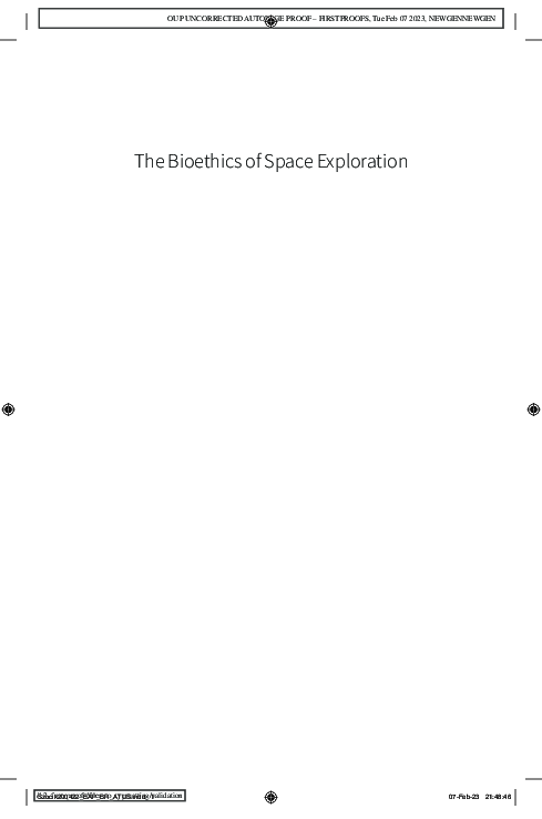 (PDF) The Bioethics of Space Exploration