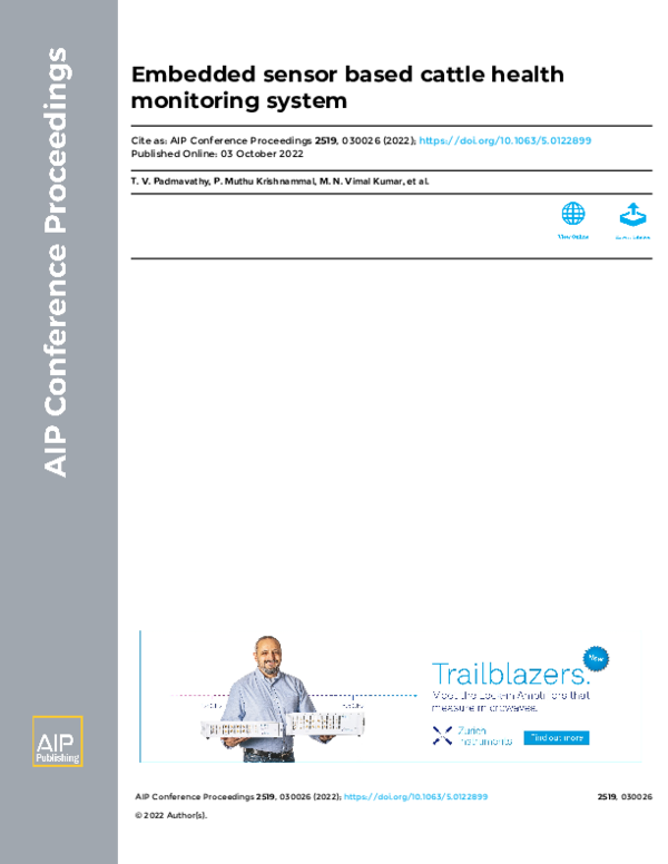 (PDF) Embedded sensor based cattle health monitoring system