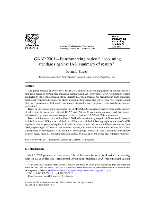(PDF) GAAP 2001—Benchmarking national accounting standards against IAS ...
