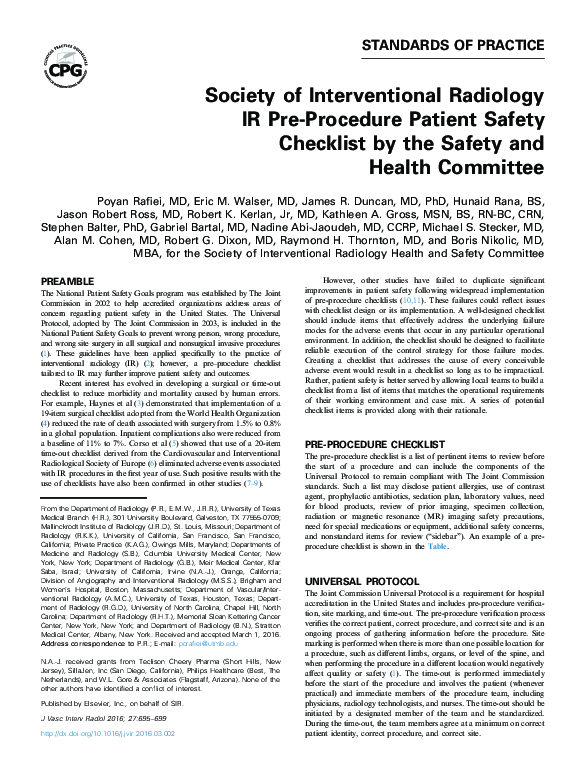 (PDF) Society of Interventional Radiology IR Pre-Procedure Patient ...