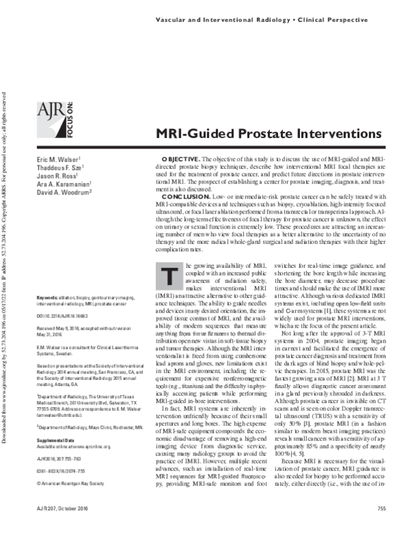 (PDF) MRI-Guided Prostate Interventions | Eric Walser - Academia.edu