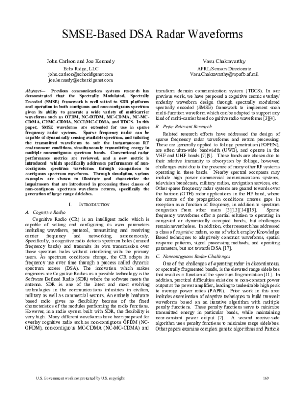 (PDF) SMSE-based DSA radar waveforms