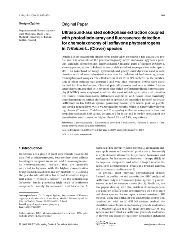 (PDF) Ultrasound-assisted solid-phase extraction coupled with ...