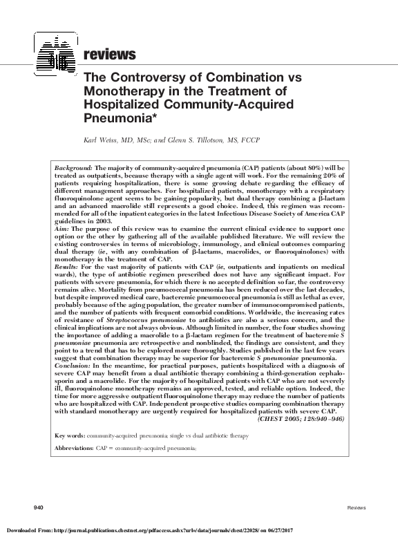(PDF) The Controversy of Combination vs Monotherapy in the Treatment of ...