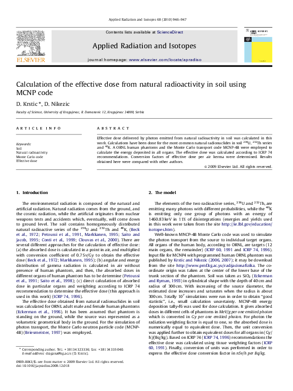 (PDF) Calculation of the effective dose from natural radioactivity in ...