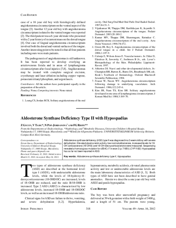 (PDF) Aldosterone synthase deficiency type II with hypospadias