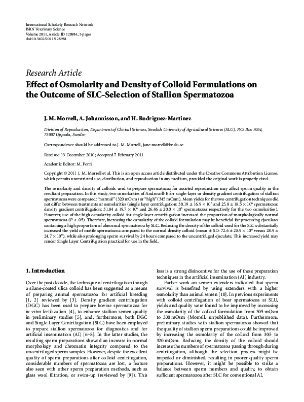 (PDF) Effect of Osmolarity and Density of Colloid Formulations on the ...