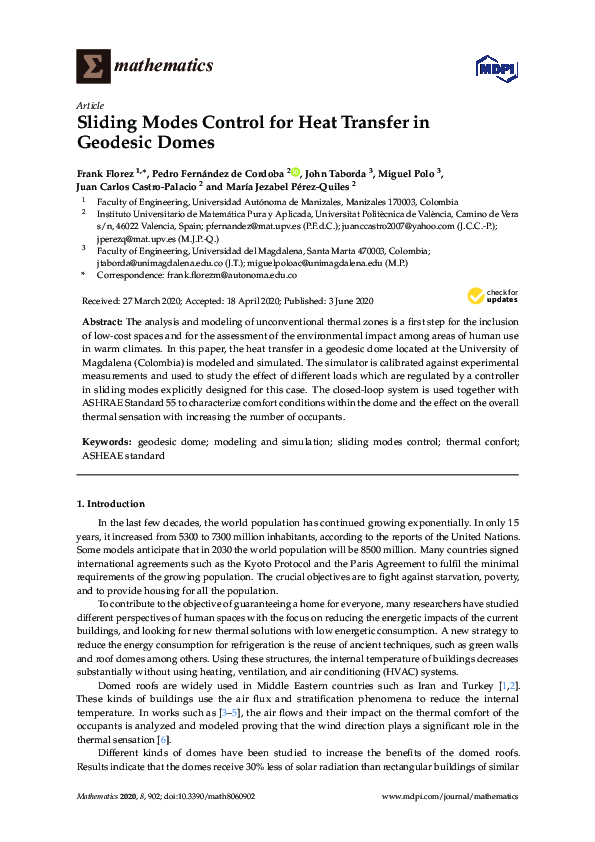 (PDF) Sliding Modes Control for Heat Transfer in Geodesic Domes