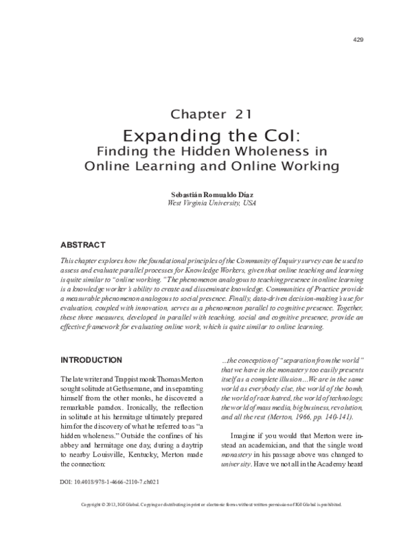 (PDF) Expanding the CoI