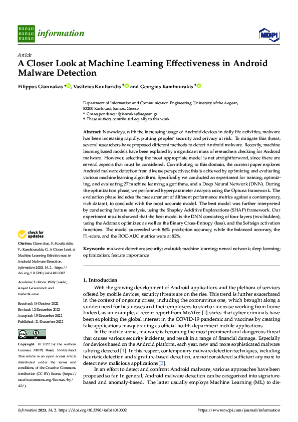 (PDF) A Closer Look at Machine Learning Effectiveness in Android ...