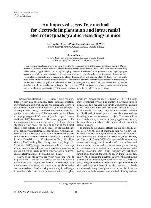 (PDF) An improved screw-free method for electrode implantation and ...