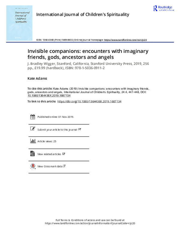 (PDF) Invisible companions: encounters with imaginary friends, gods ...