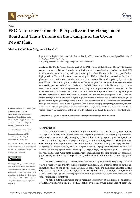 (PDF) ESG Assessment from the Perspective of the Management Board and ...