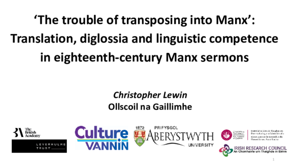 (PDF) 'The trouble of transposing into Manx': Translation, diglossia ...