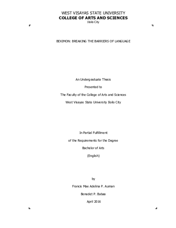 (PDF) BEKIMON: BREAKING THE BARRIERS OF LANGUAGE