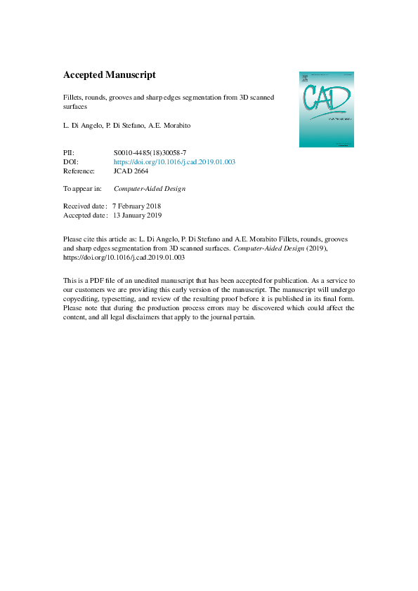 (PDF) Fillets, rounds, grooves and sharp edges segmentation from 3D ...